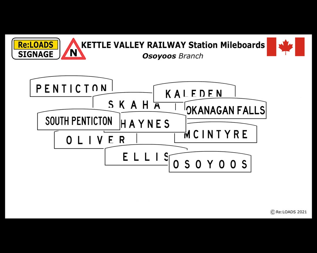 Canadian Railway Signs KVR Kettle Valley Railway OSOYOOS Branch Railway ...