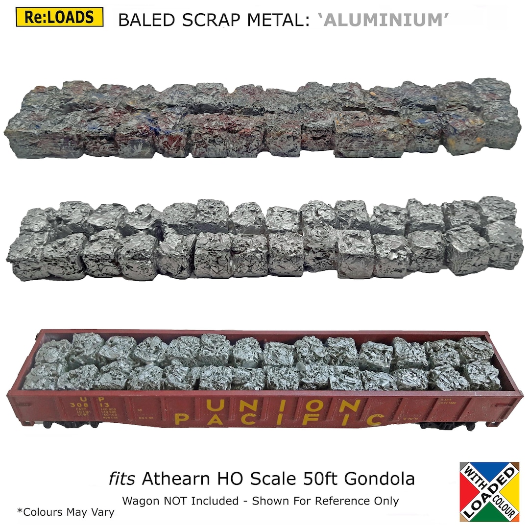 H0 Scale Model Railroad Crushed Baled Scrap Metal Loads Resin Cast ...
