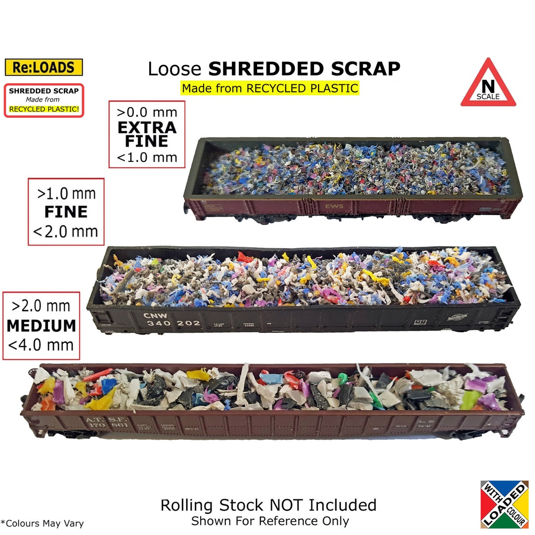 Loose SHREDDED SCRAP Recycled Plastic for N Scale Trains N Gauge Model ...