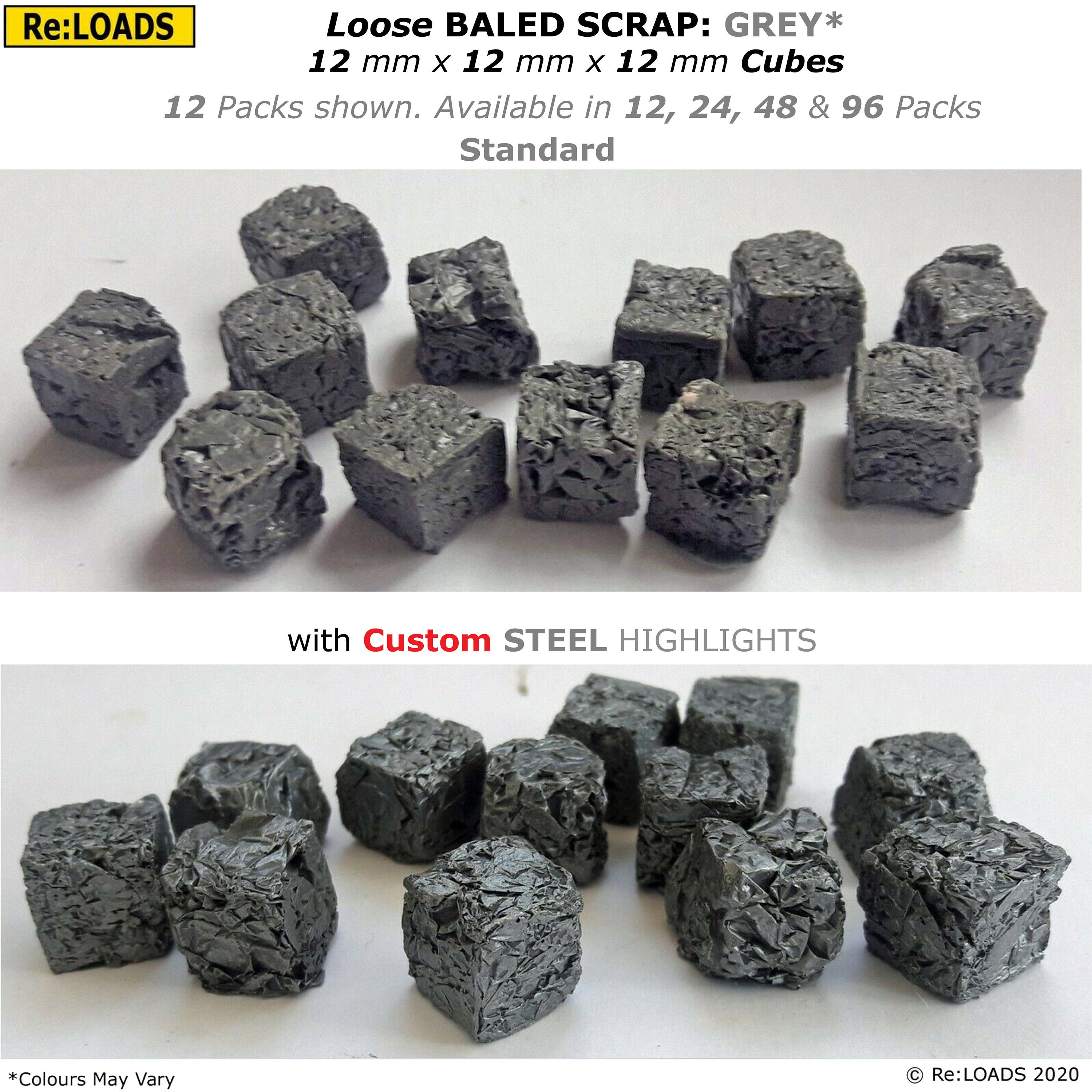 Crushed Baled 'scrap Metal' Loads, 12mm Cube Bales for HO Scale H0 ...
