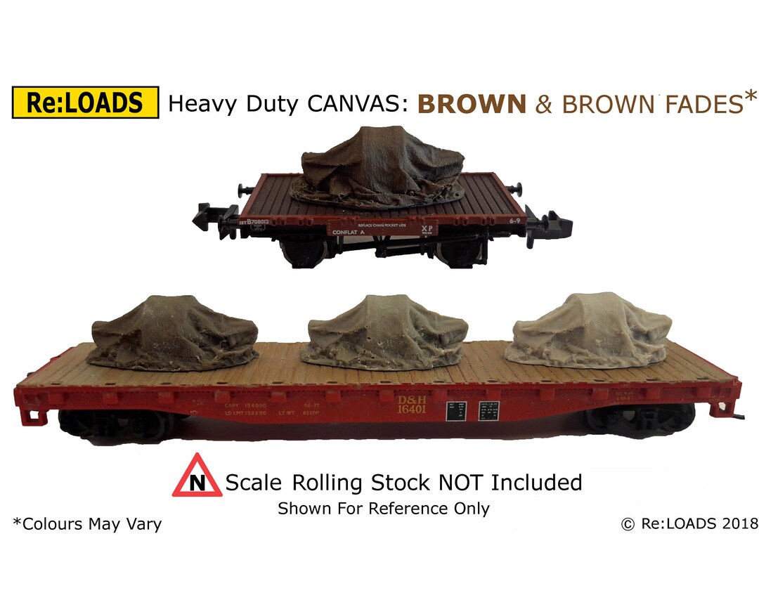 BROWN Tarped Covered Sheeted Model Road & Rail, Railway, Railroad Load ...