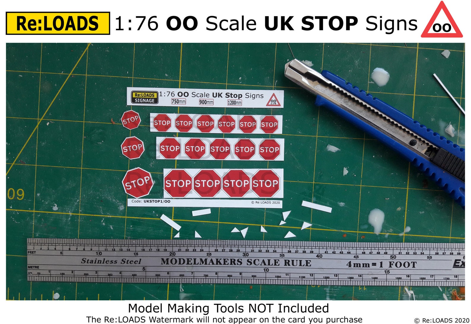UK Stop Signs, Signage for OO Gauge / OO Scale Model Railway Scenery ...