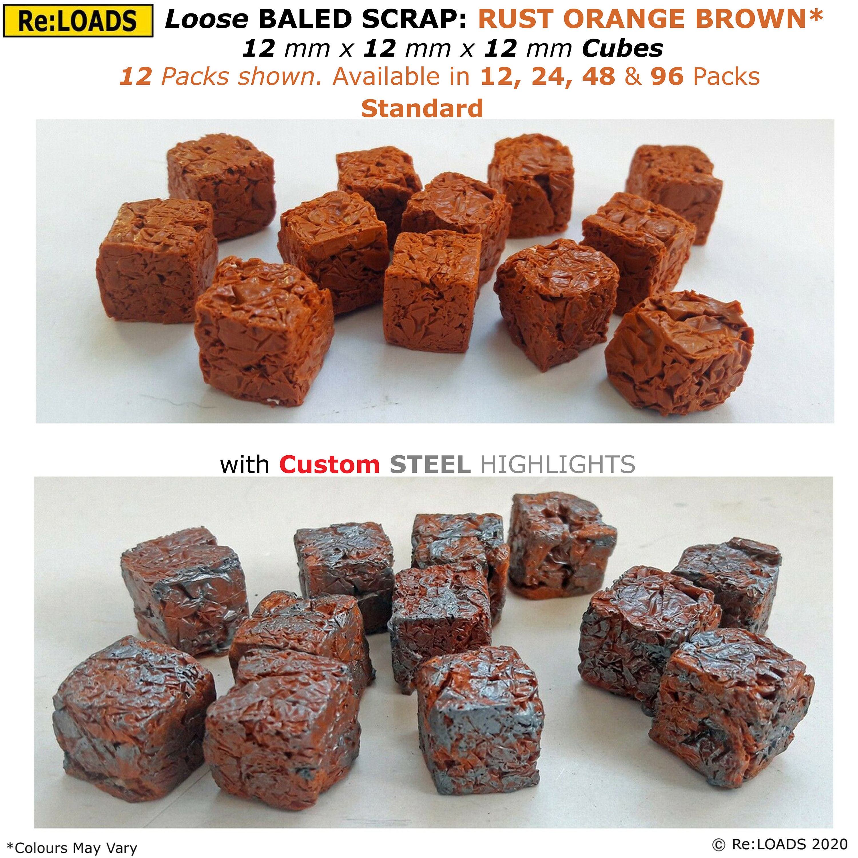 Crushed Baled 'scrap Metal' Loads, 12mm Cube Bales for HO Scale H0 ...