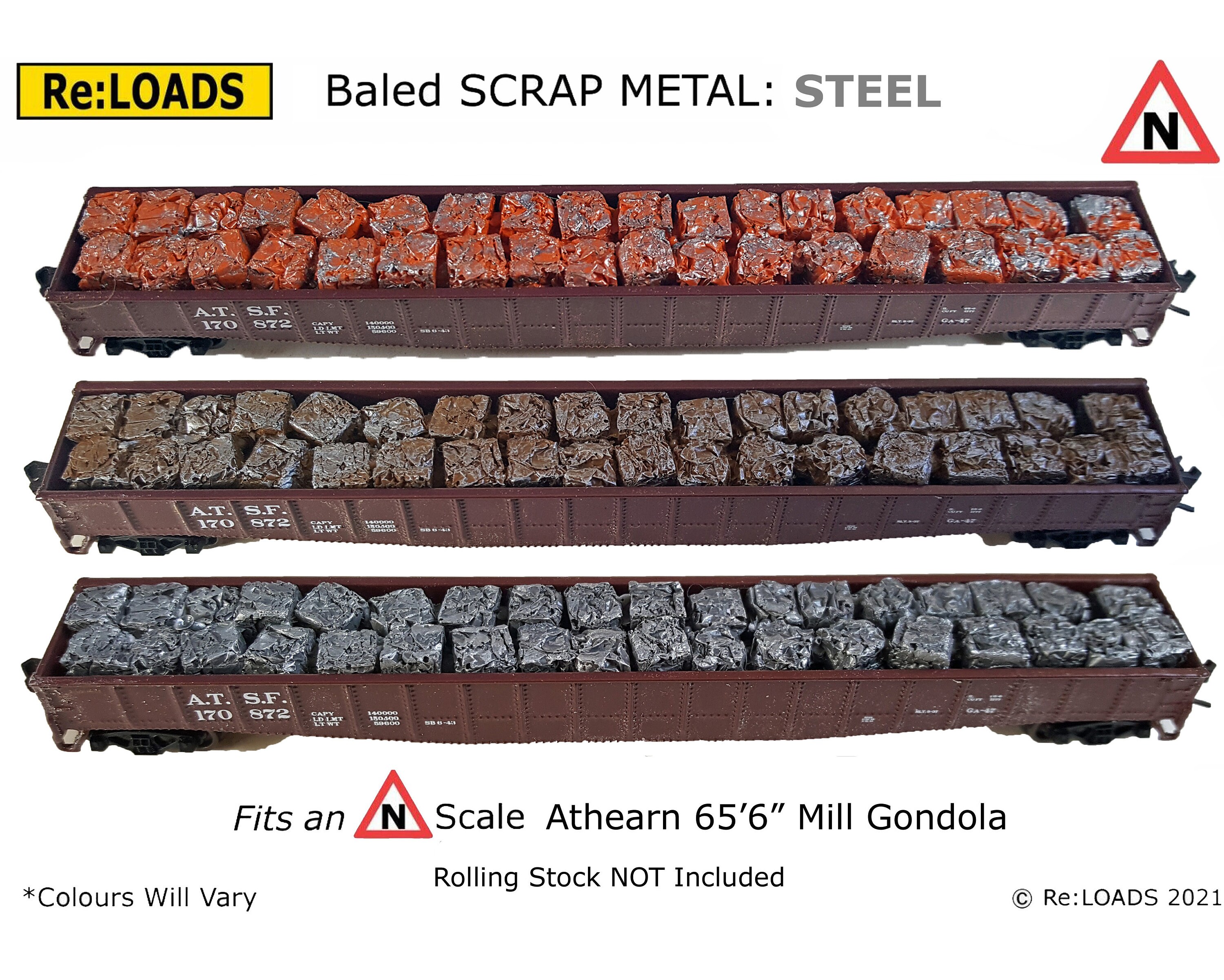 Crushed Baled Scrap Metal STEEL Load, Model Railroad Load, Model ...