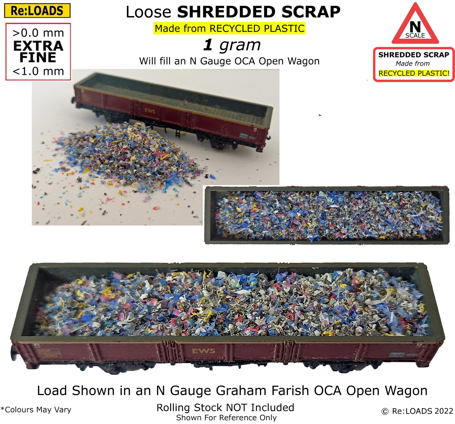 Loose SHREDDED SCRAP Recycled Plastic for N Scale Trains N Gauge Model ...