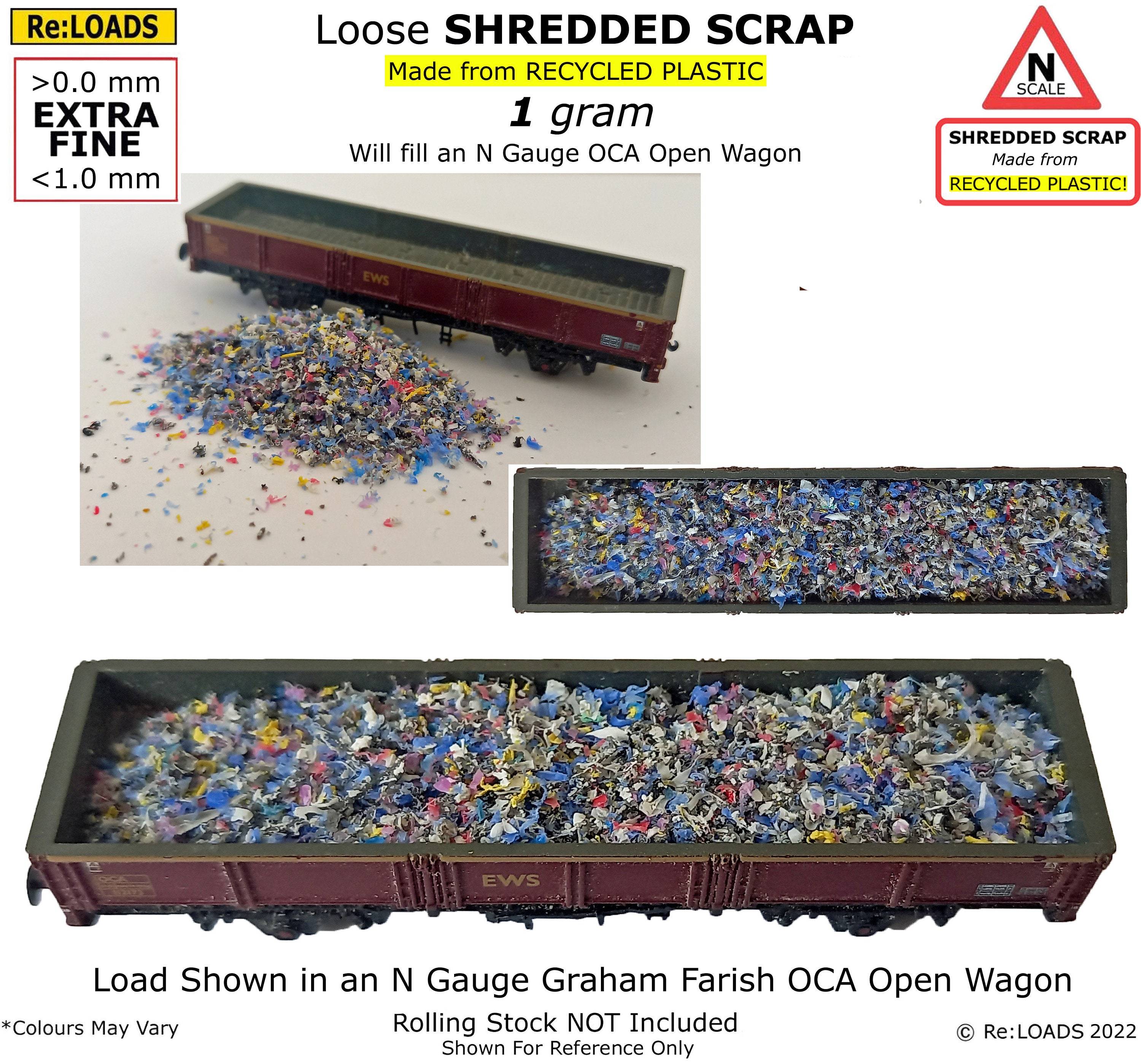 Loose SHREDDED SCRAP Recycled Plastic for N Scale Trains N Gauge Model ...