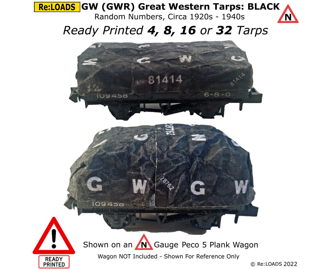N Gauge Trains GWR Model Railway Wagon Tarpaulins PRINTED Model Train ...