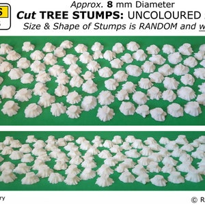 Model Railroad HO Scale Tree STUMPS Uncoloured 8mm Diameter Scale Tree ...
