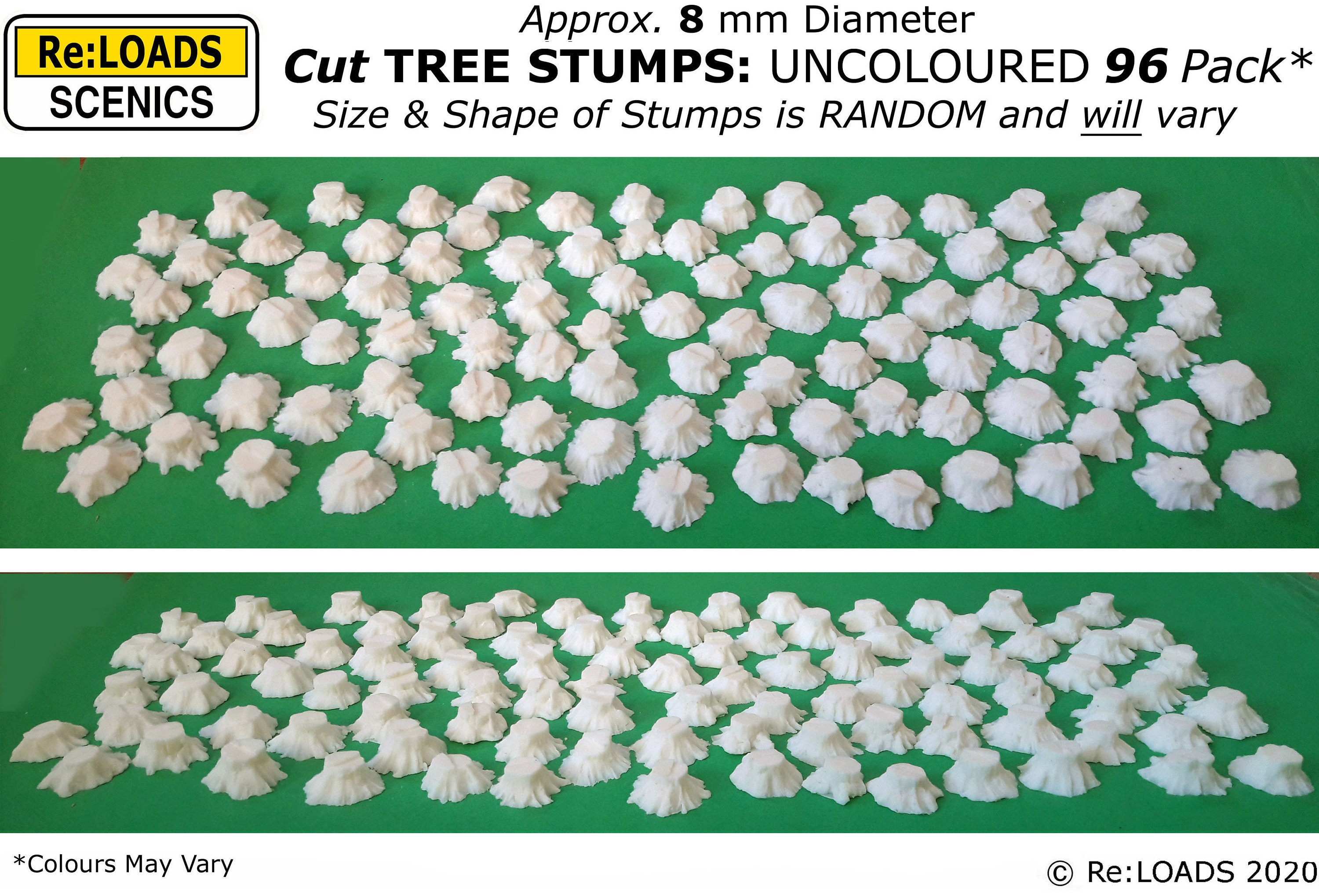 Model Railroad HO Scale Tree STUMPS Uncoloured 8mm Diameter Scale Tree ...