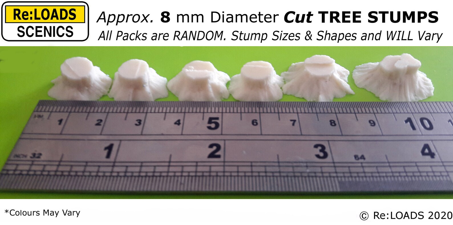 Model Railroad HO Scale Tree STUMPS Uncoloured 8mm Diameter Scale Tree ...