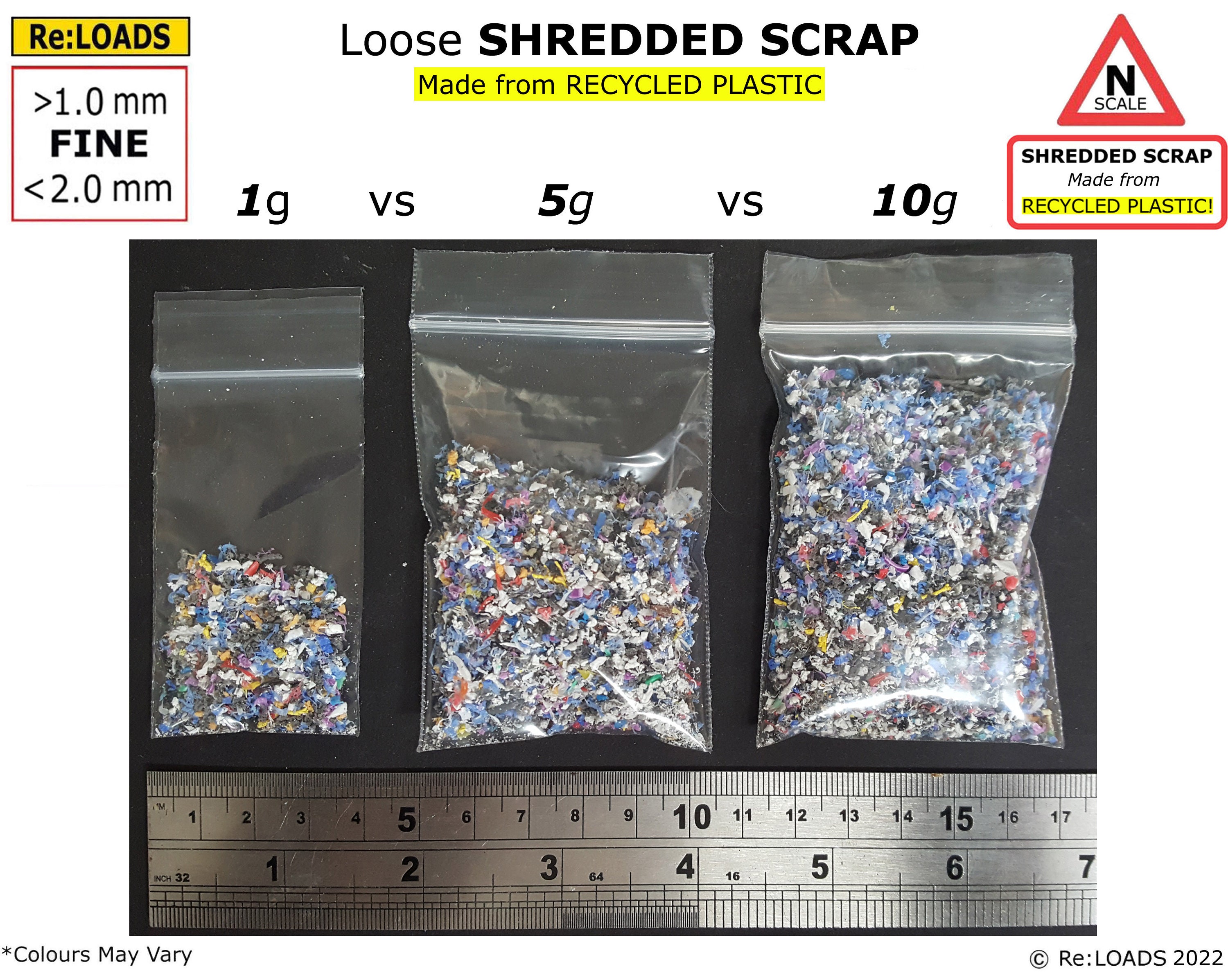 Loose SHREDDED SCRAP Recycled Plastic for N Scale Trains N Gauge Model ...