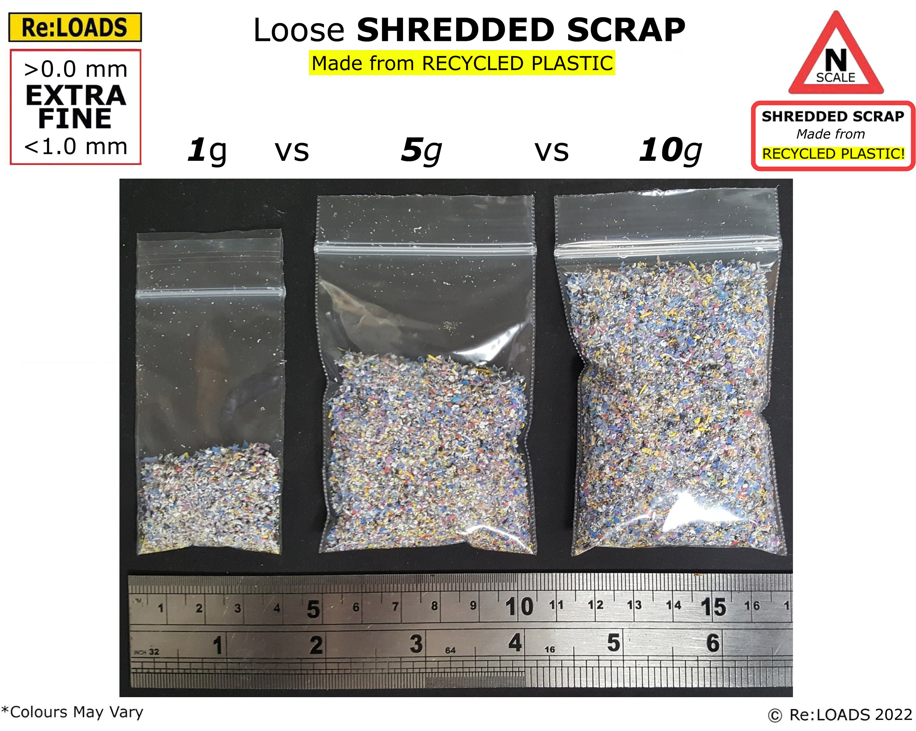 Loose SHREDDED SCRAP Recycled Plastic for N Scale Trains N Gauge Model ...