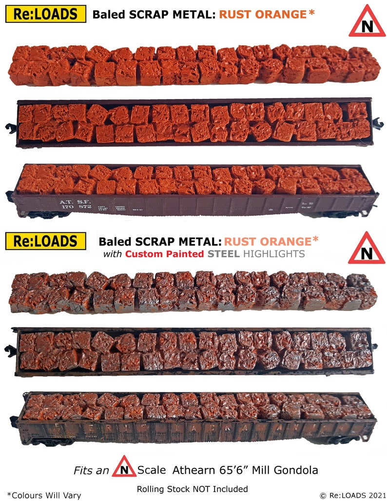 Crushed Baled Scrap Metal STEEL Load, Model Railroad Load, Model ...