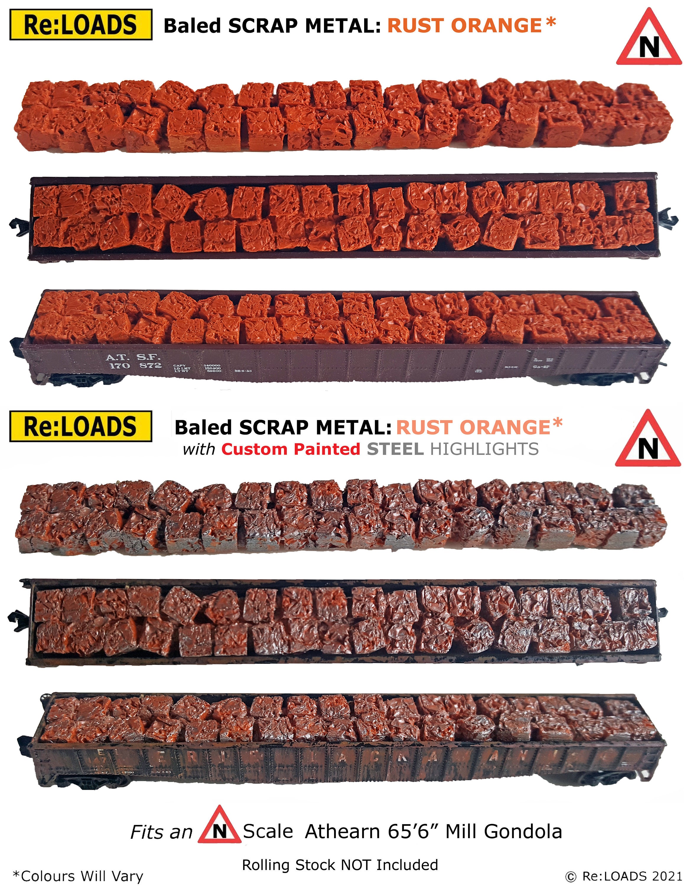 Crushed Baled Scrap Metal STEEL Load, Model Railroad Load, Model ...