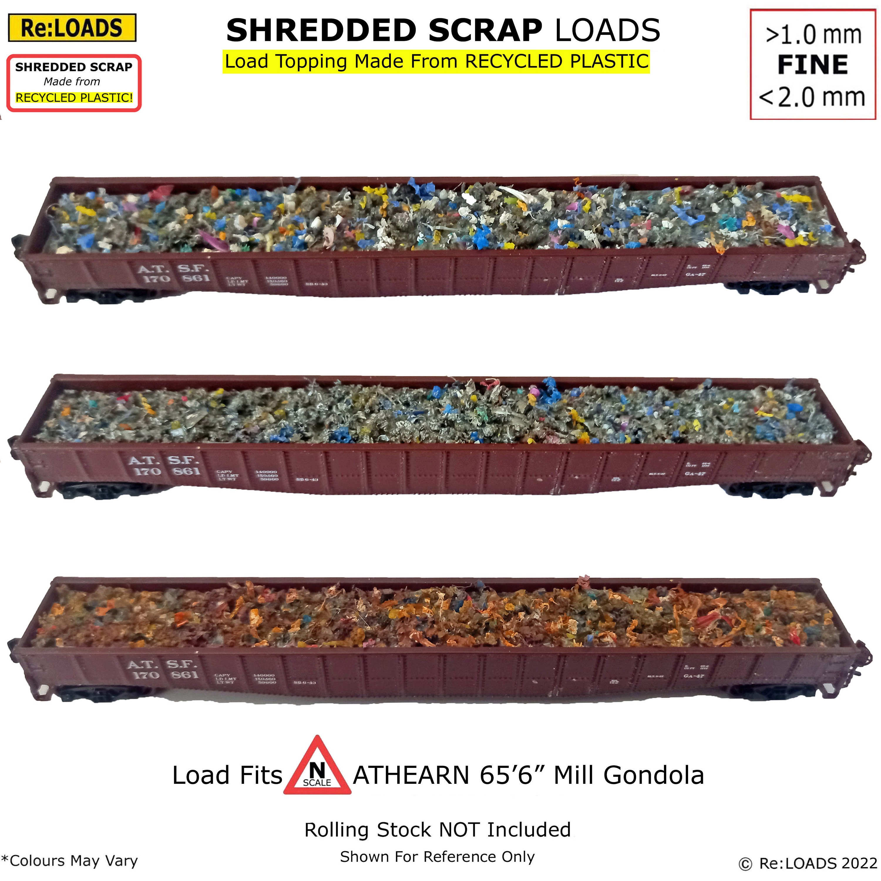 N Scale SHREDDED SCRAP Loads for N Scale Trains Athearn 65'6 Model Railroad Gondola, N Scale ...