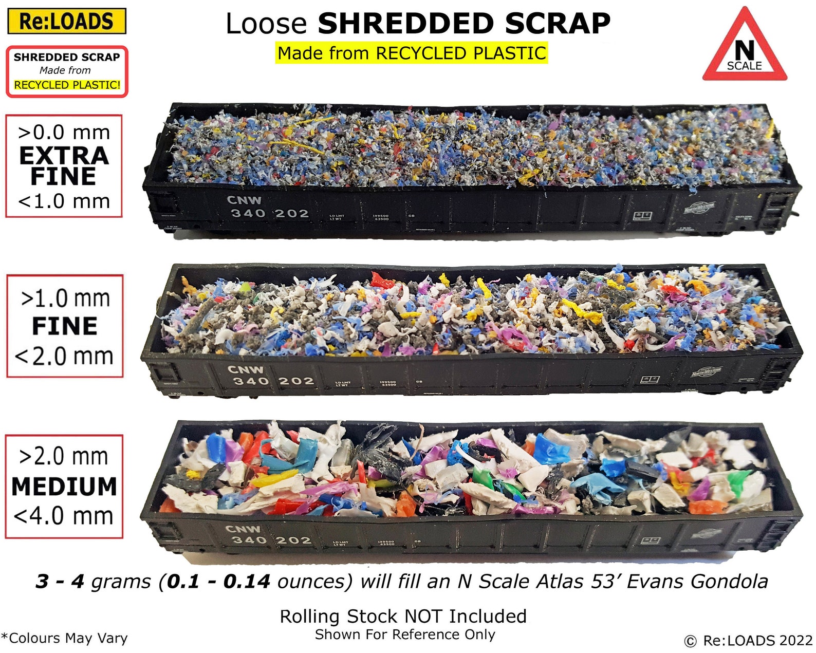 Loose SHREDDED SCRAP Recycled Plastic for N Scale Trains N Gauge Model ...