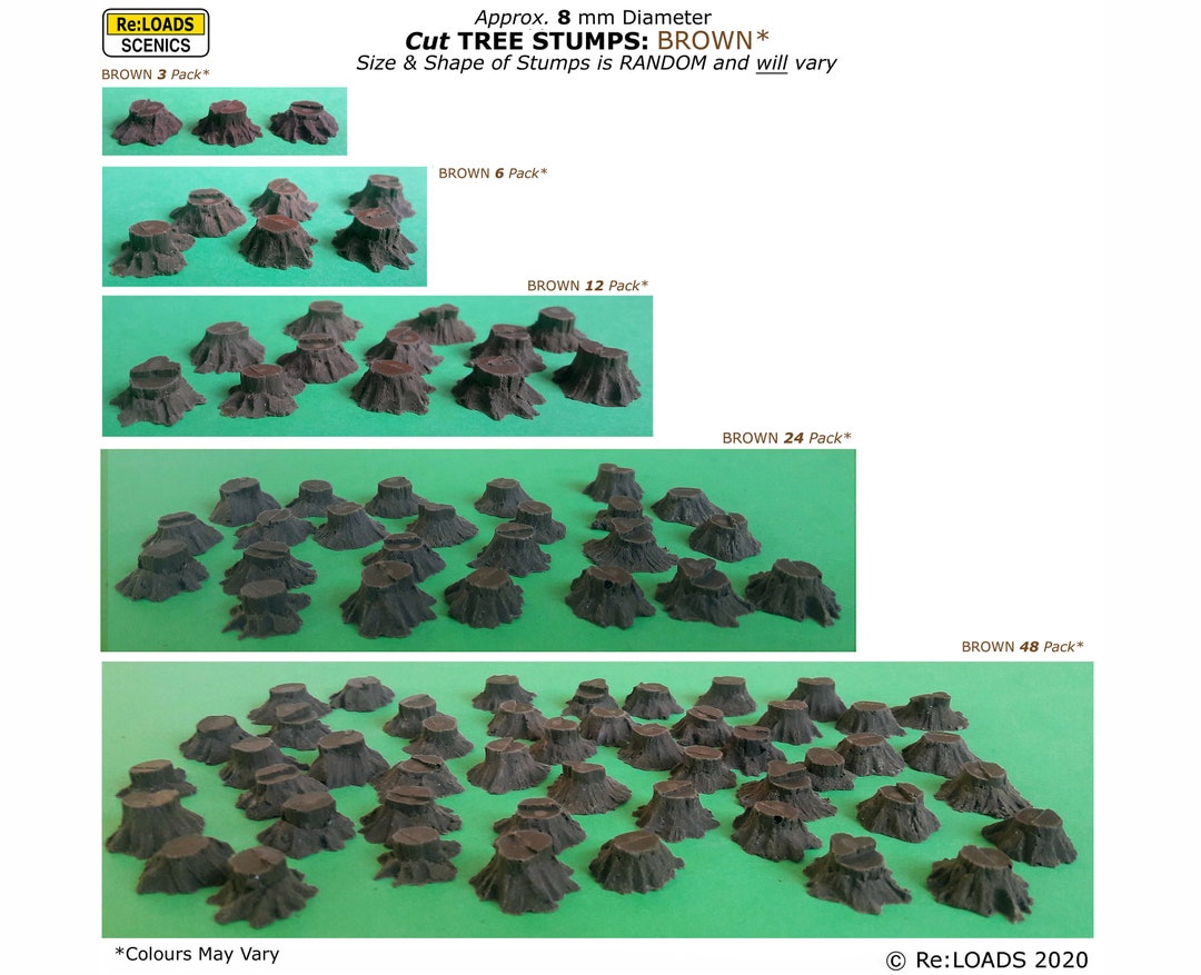 Tree Stumps HO Scale Model Railroad BROWN 8mm Diameter Trunk Model ...