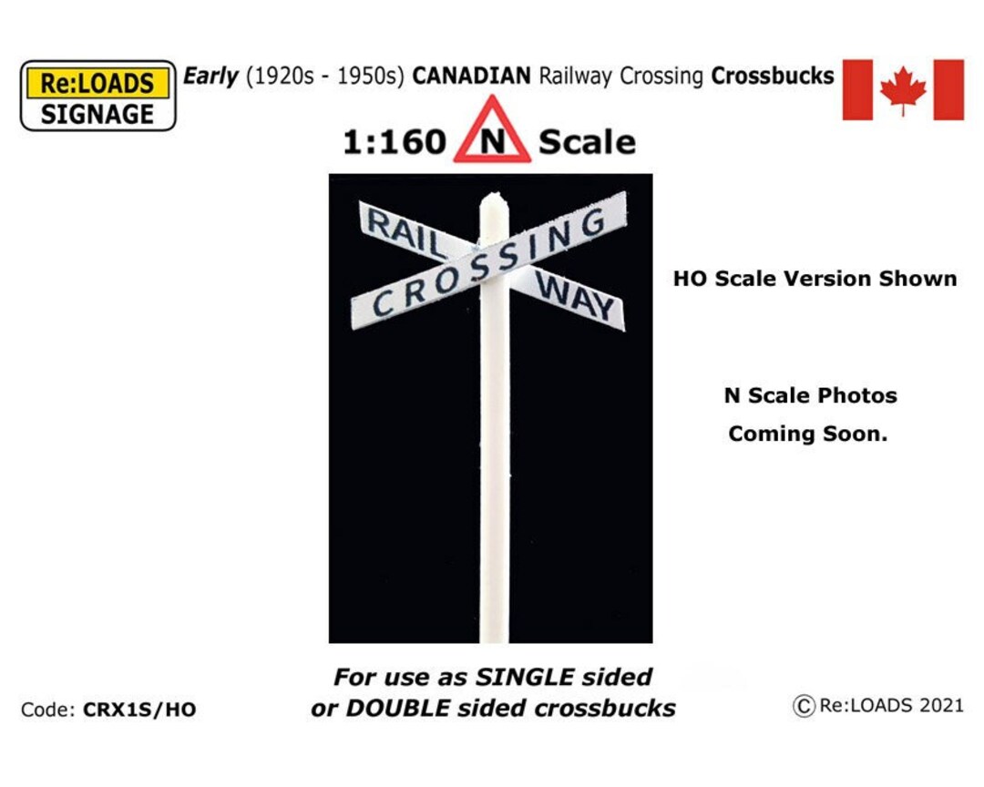Early CANADIAN Model Railway Crossbucks N Scale Trains Level Crossing ...