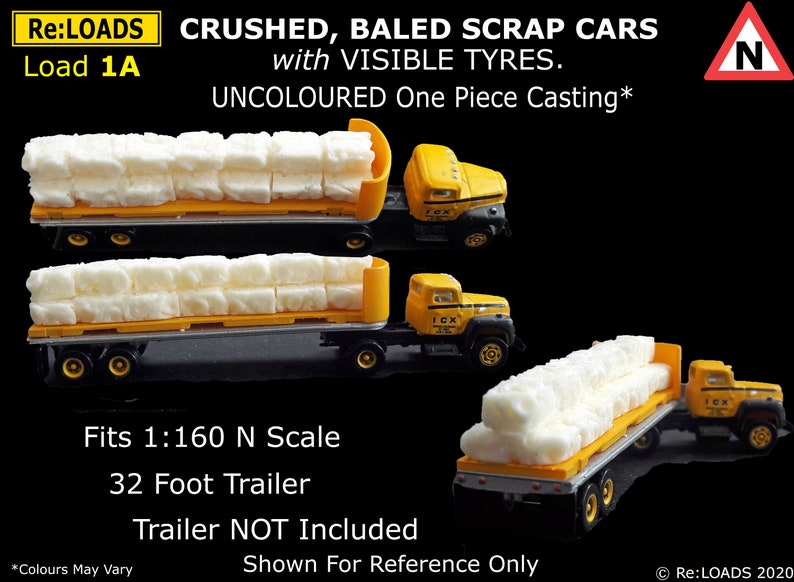Crushed Baled N Scale Vehicles SCRAP CARS Model Railway Model Railroad ...