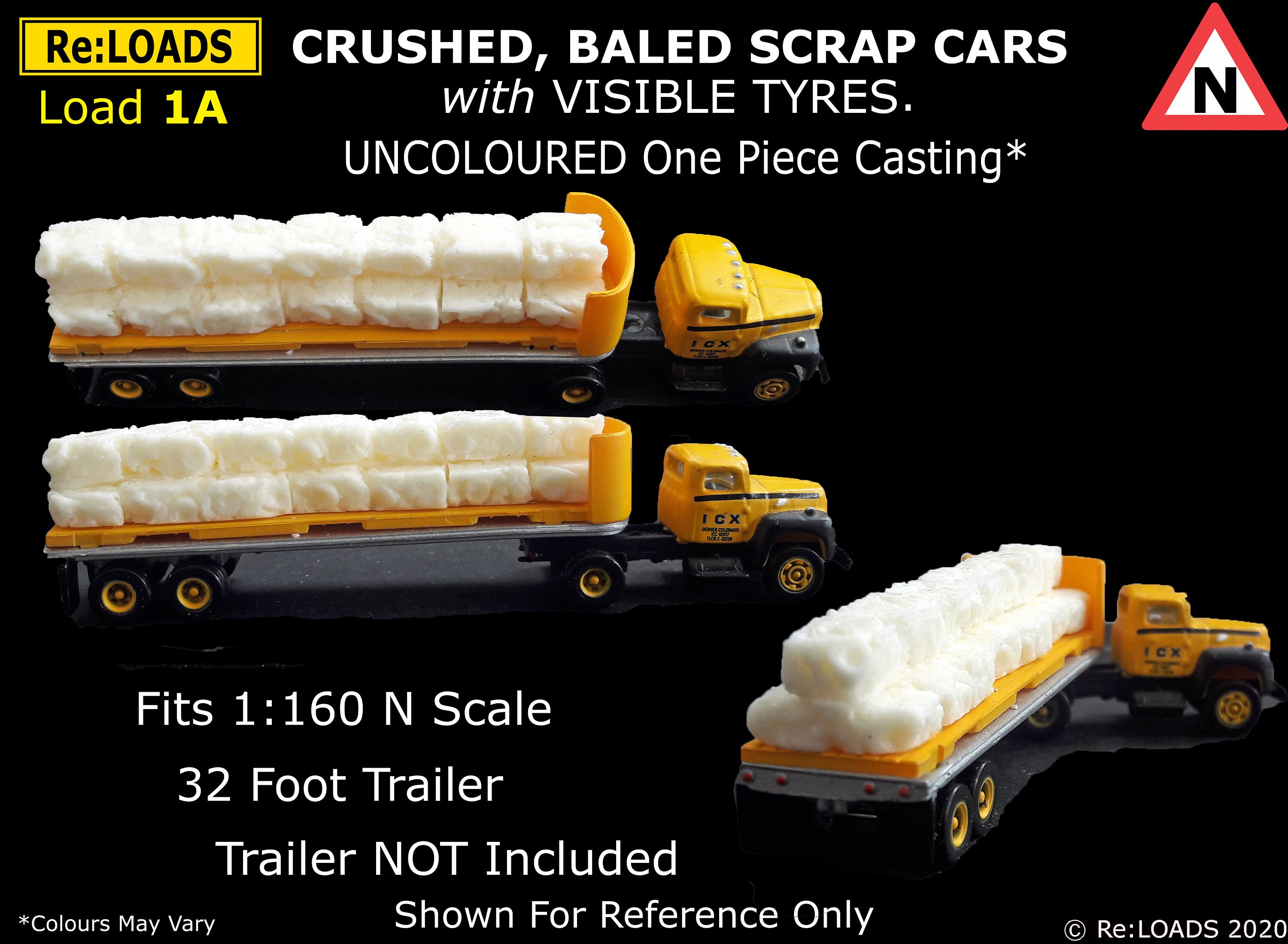 Crushed Baled N Scale Vehicles SCRAP CARS Model Railway Model Railroad ...