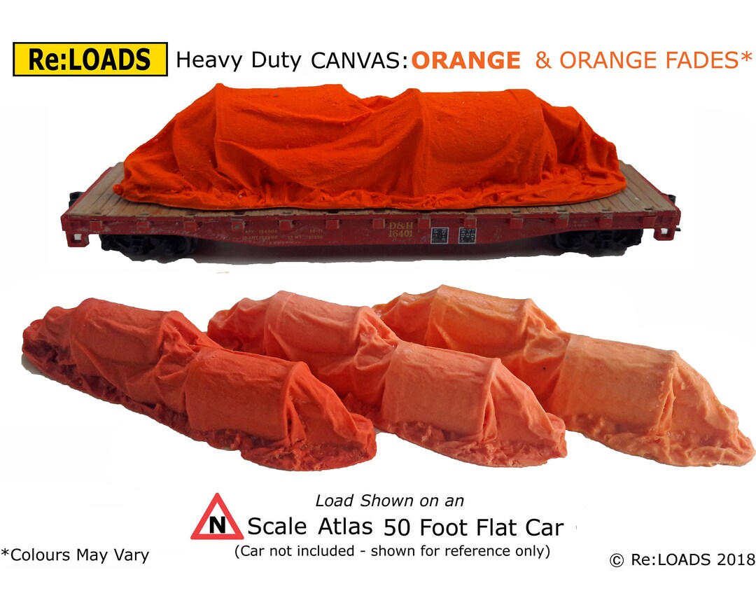 N Scale Model Train Accessories Covered Load ORANGE 'canvas' Finish ...