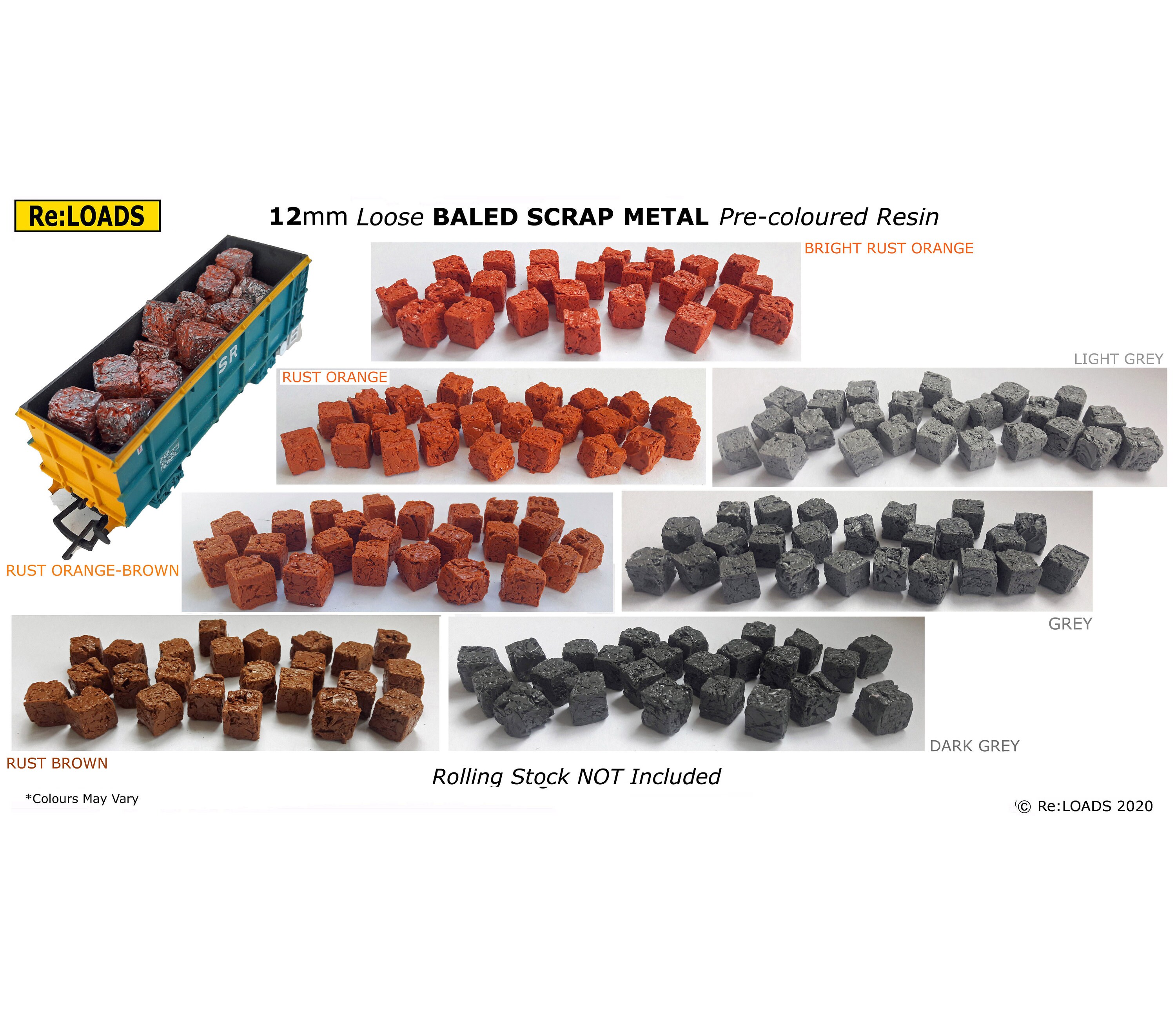 Crushed Baled 'scrap Metal' Loads, 12mm Cube Bales for HO Scale H0 ...