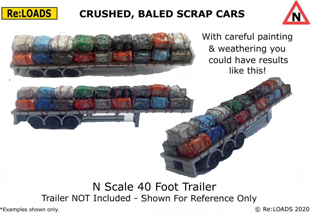 Crushed Baled N Scale Vehicles SCRAP CARS Model Railway Model Railroad ...