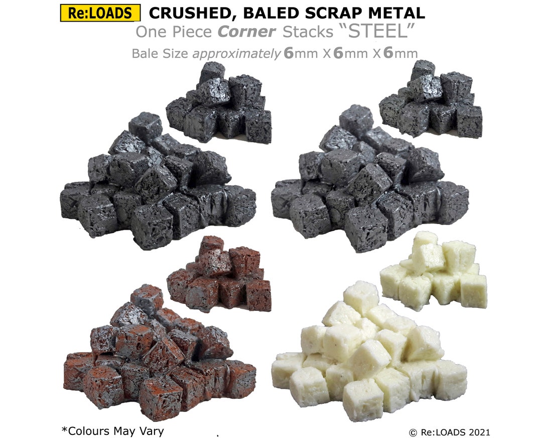 Crushed Baled Scrap Metal "steel" Corner Stacks for N Scale Trains Also ...