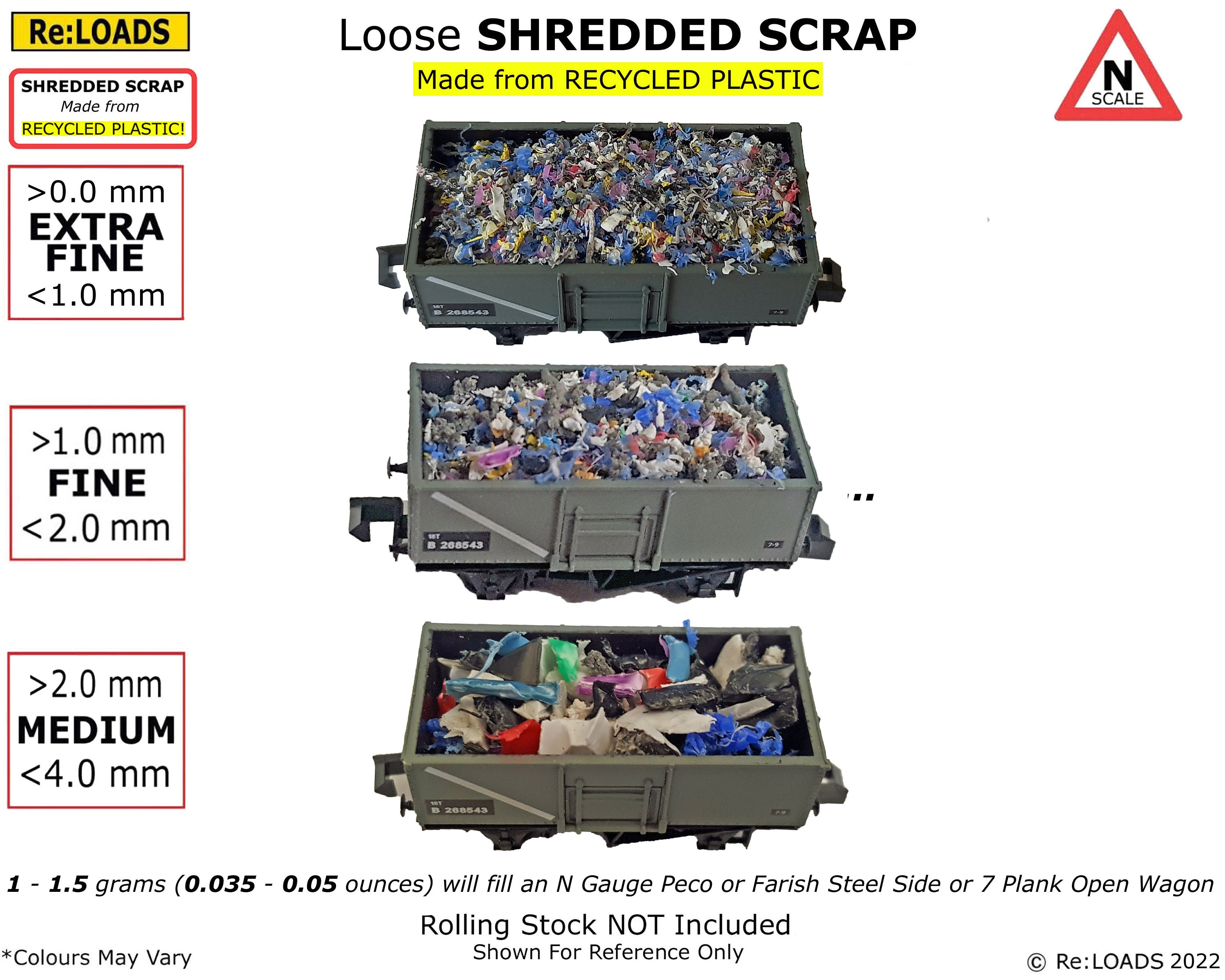 Loose SHREDDED SCRAP Recycled Plastic for N Scale Trains N Gauge Model ...