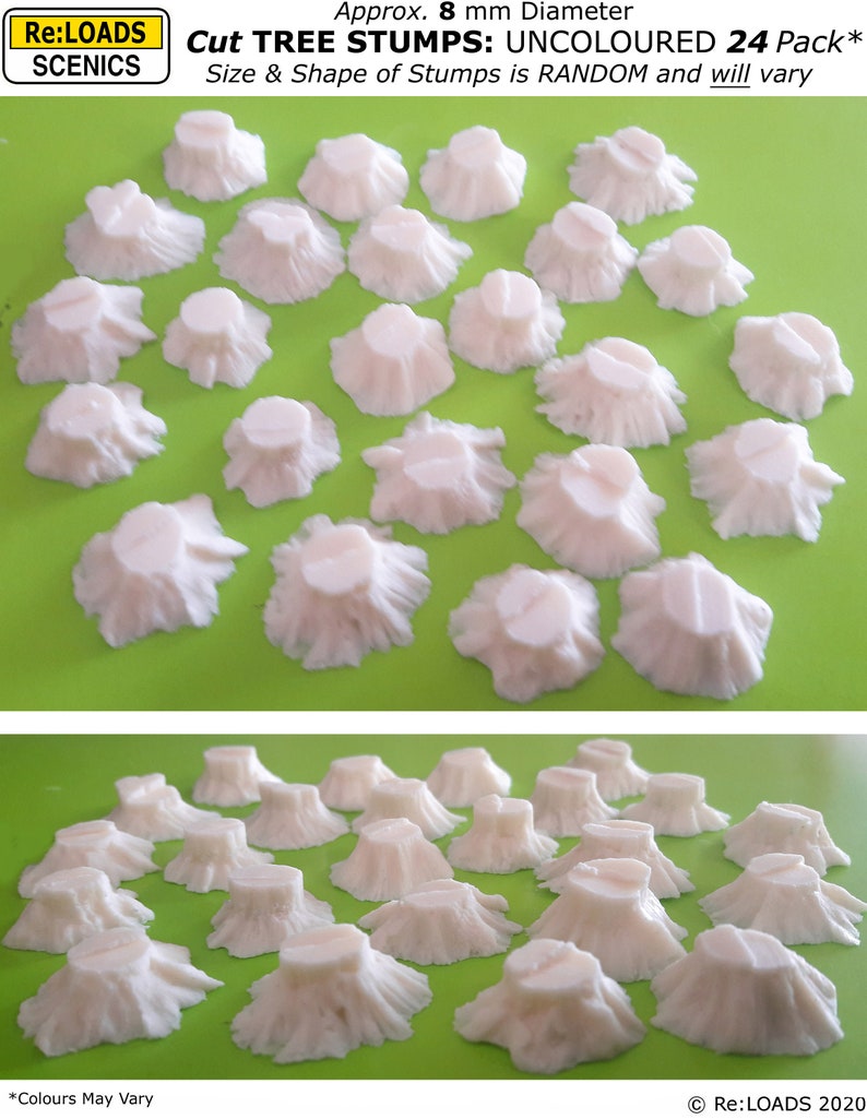 Model Railroad HO Scale Tree STUMPS Uncoloured 8mm Diameter Scale Tree ...