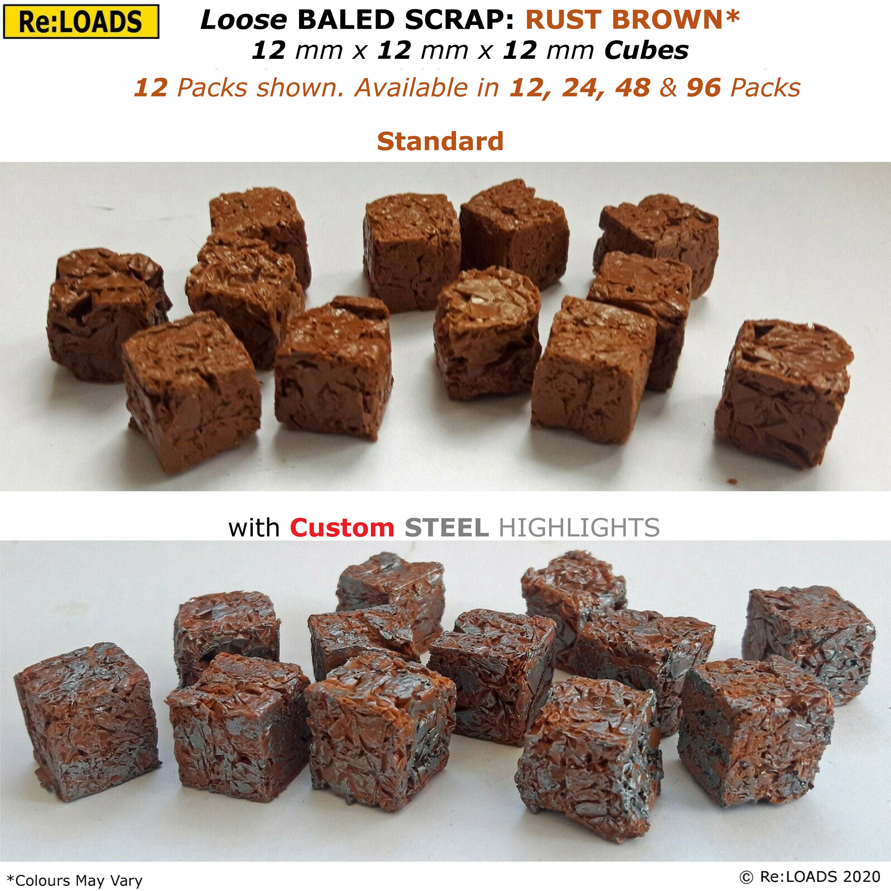 Crushed Baled 'scrap Metal' Loads, 12mm Cube Bales for HO Scale H0 ...