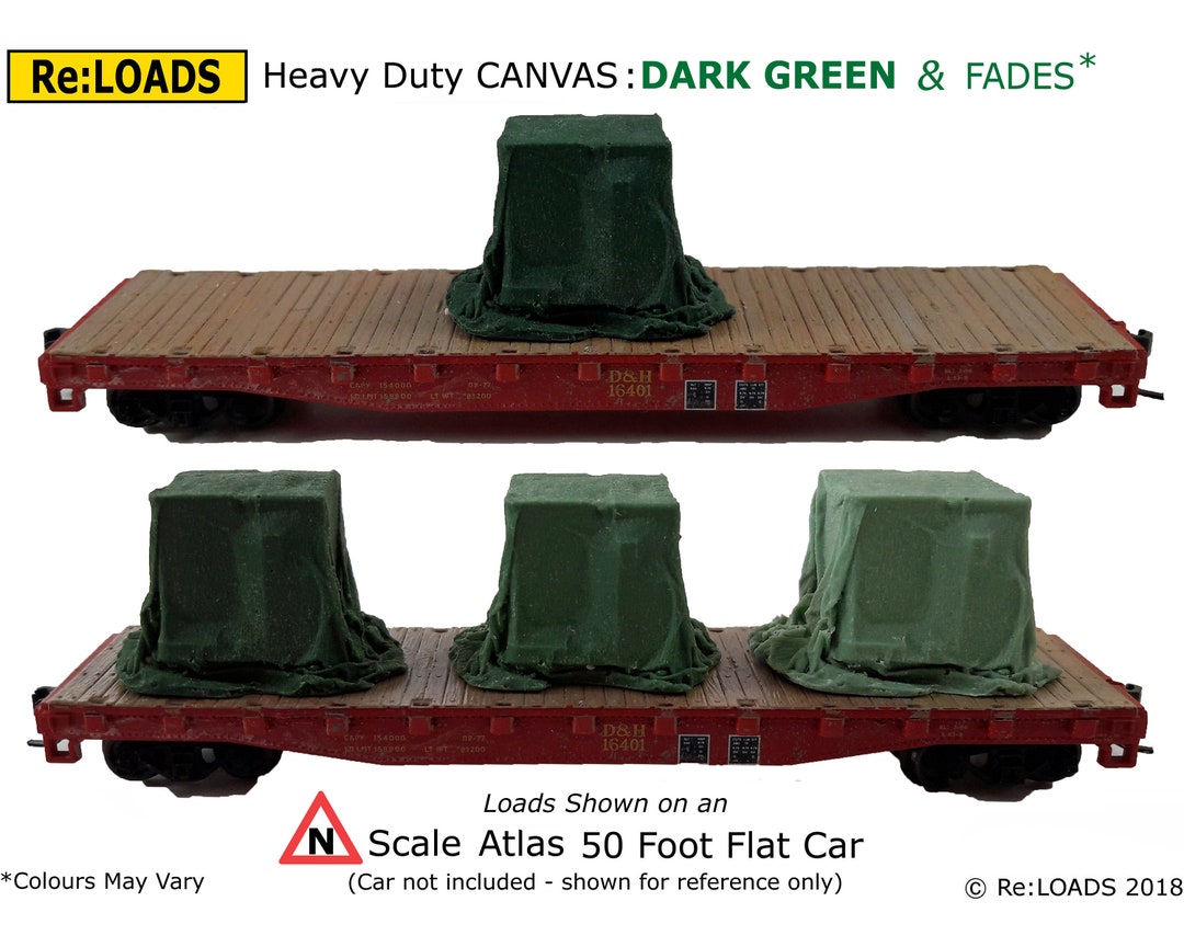 DARK GREEN Tarped Covered Sheeted Model Road, Railway, Railroad Multi ...