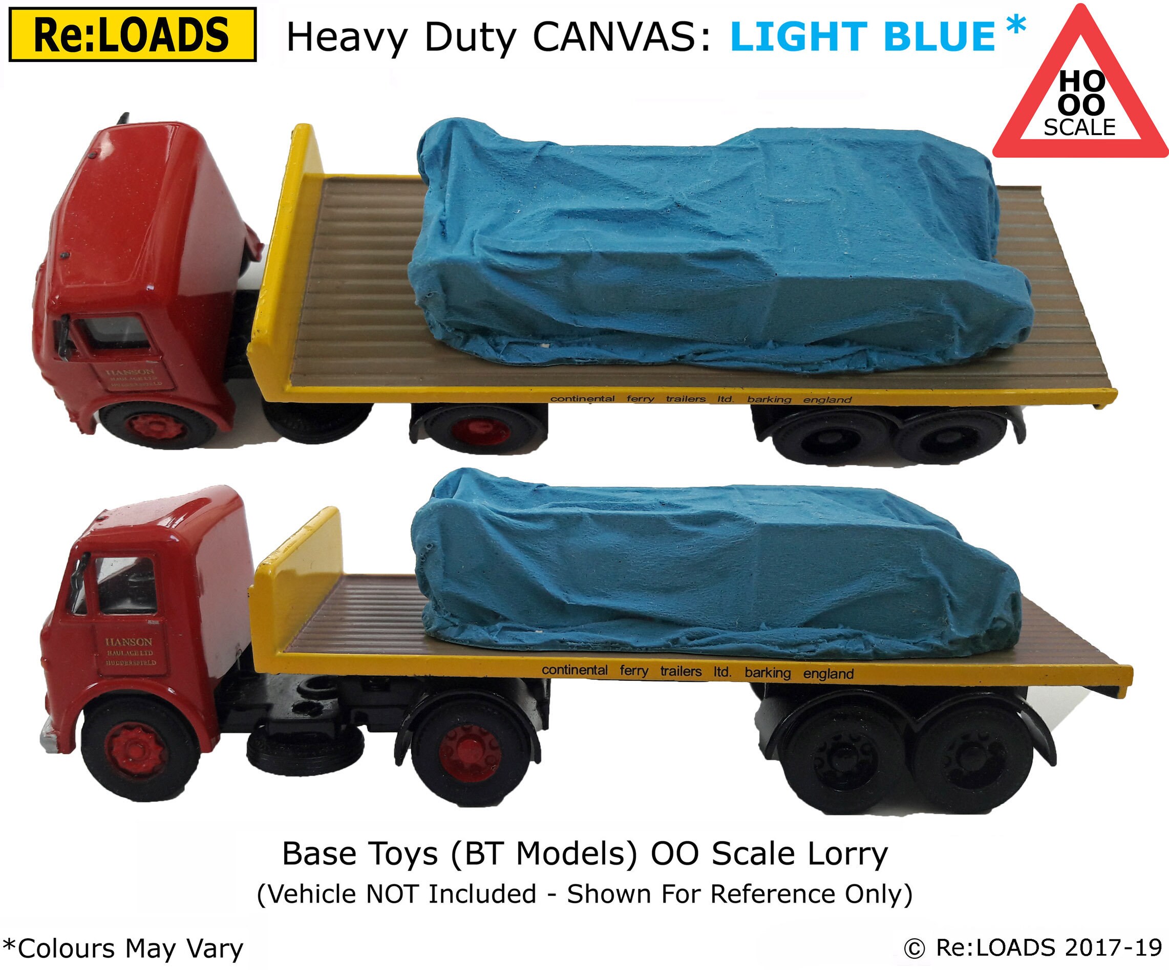 HO Scale Trains Model Railroad Loads, Light BLUE 'canvas' Tarped ...