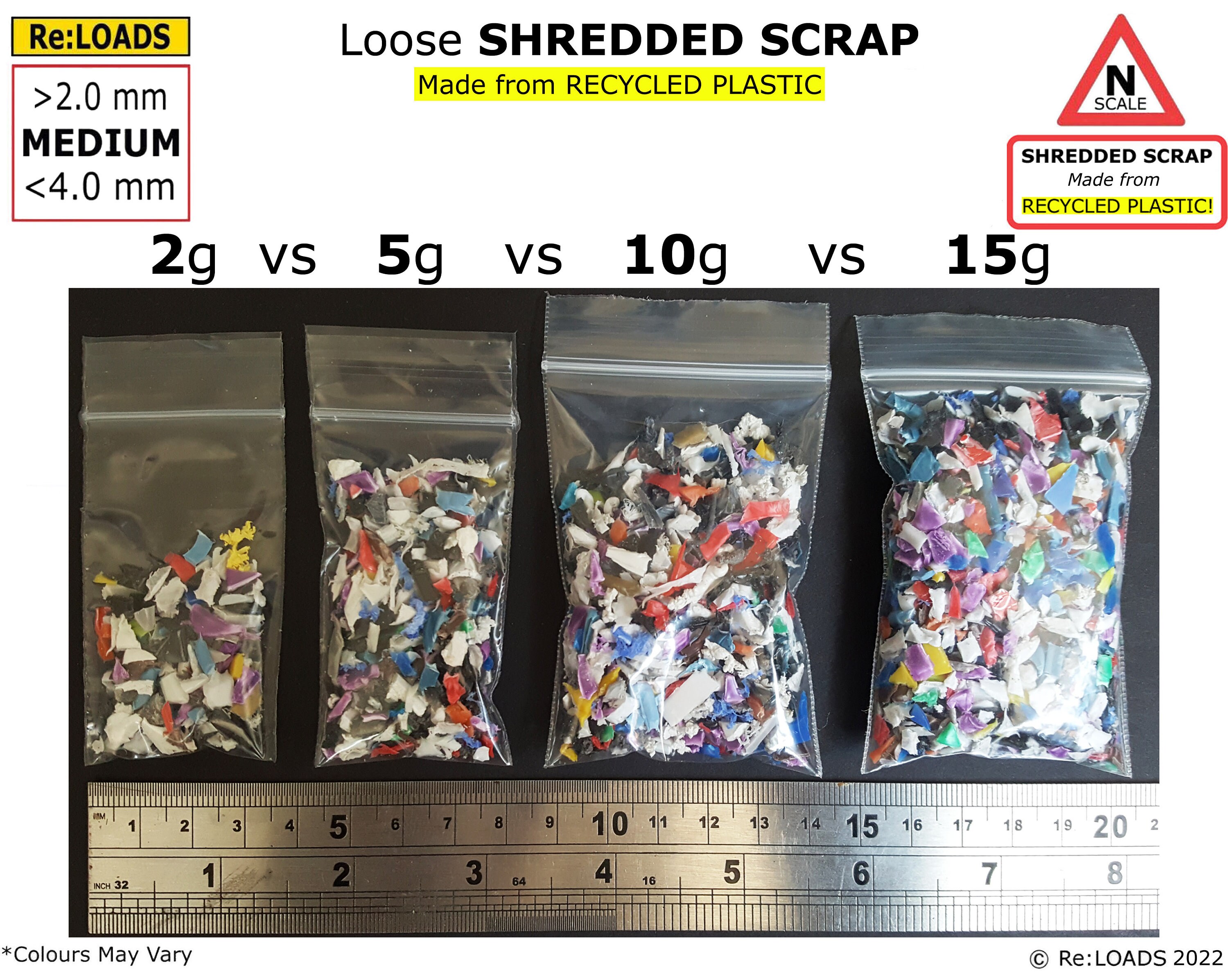 Loose SHREDDED SCRAP Recycled Plastic for N Scale Trains N Gauge Model ...