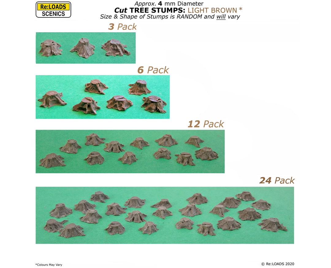 Model Railroad N Scale Trains Accessories TREE STUMPS Light BROWN 4mm ...
