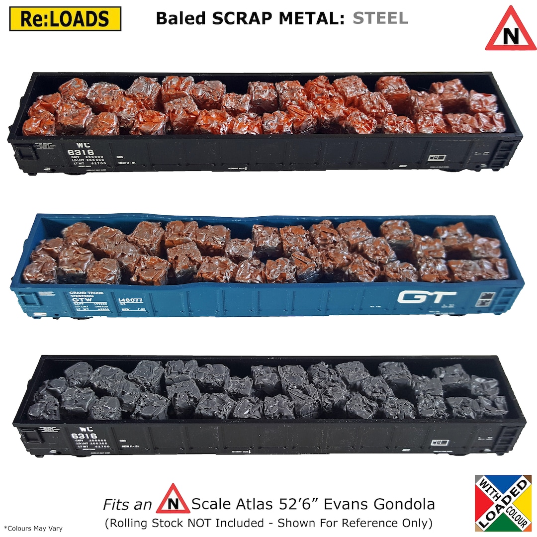 Model Railroad N Scale Trains Scrap Load Model Railway Load Crushed Baled Scrap Steel for Atlas ...