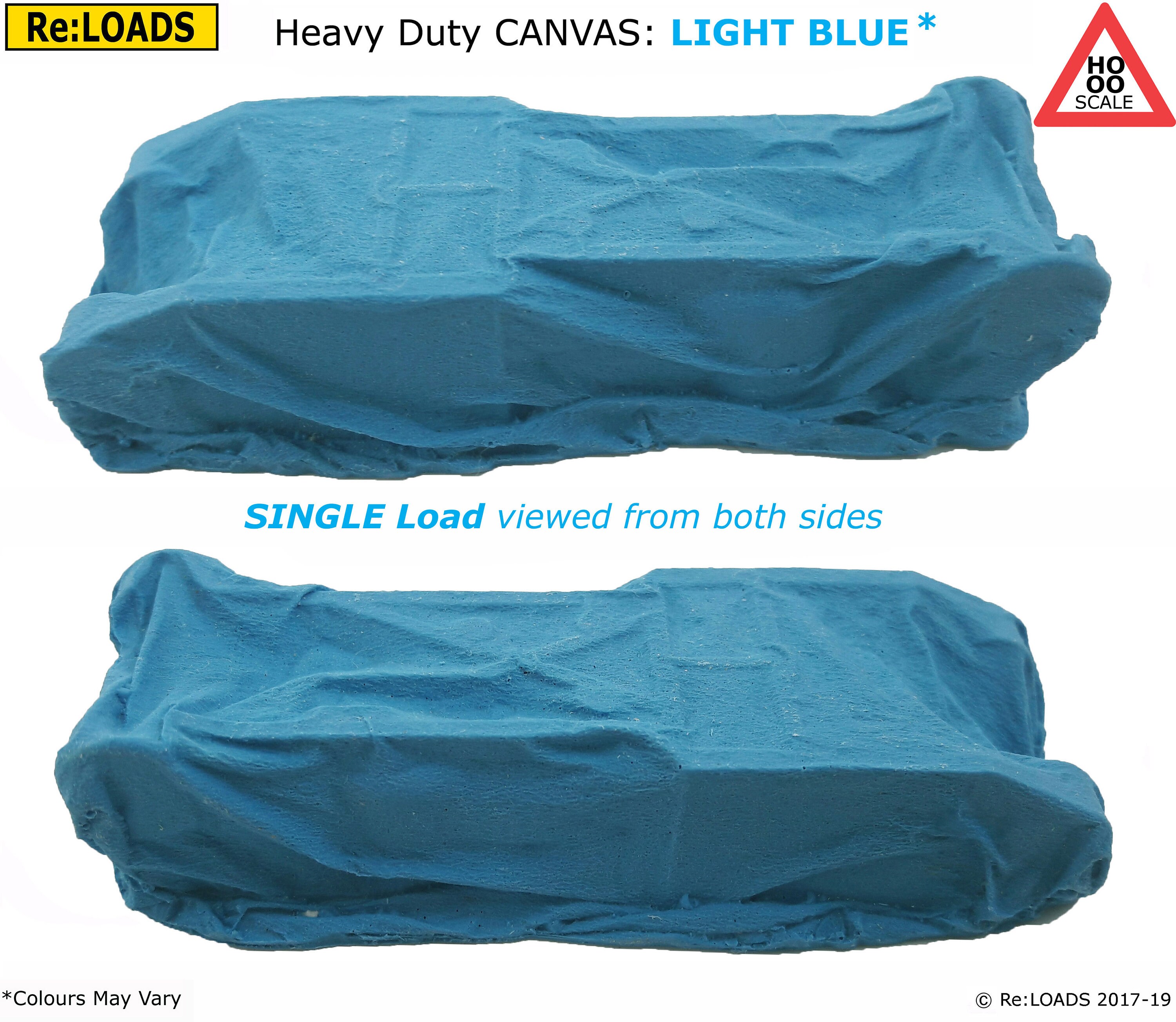HO Scale Trains Model Railroad Loads, Light BLUE 'canvas' Tarped ...