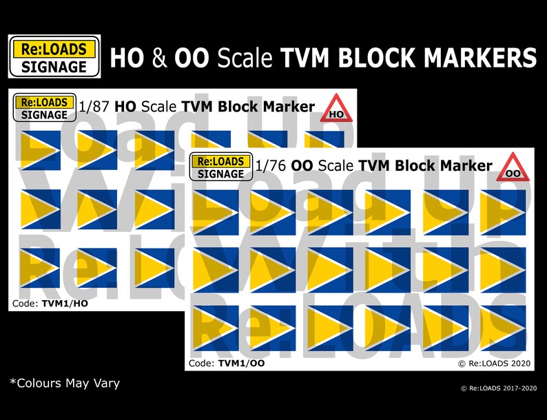 TVM Trackside Block Markers, Track Signs, HO Scale, Oo Scale, 00 Scale ...