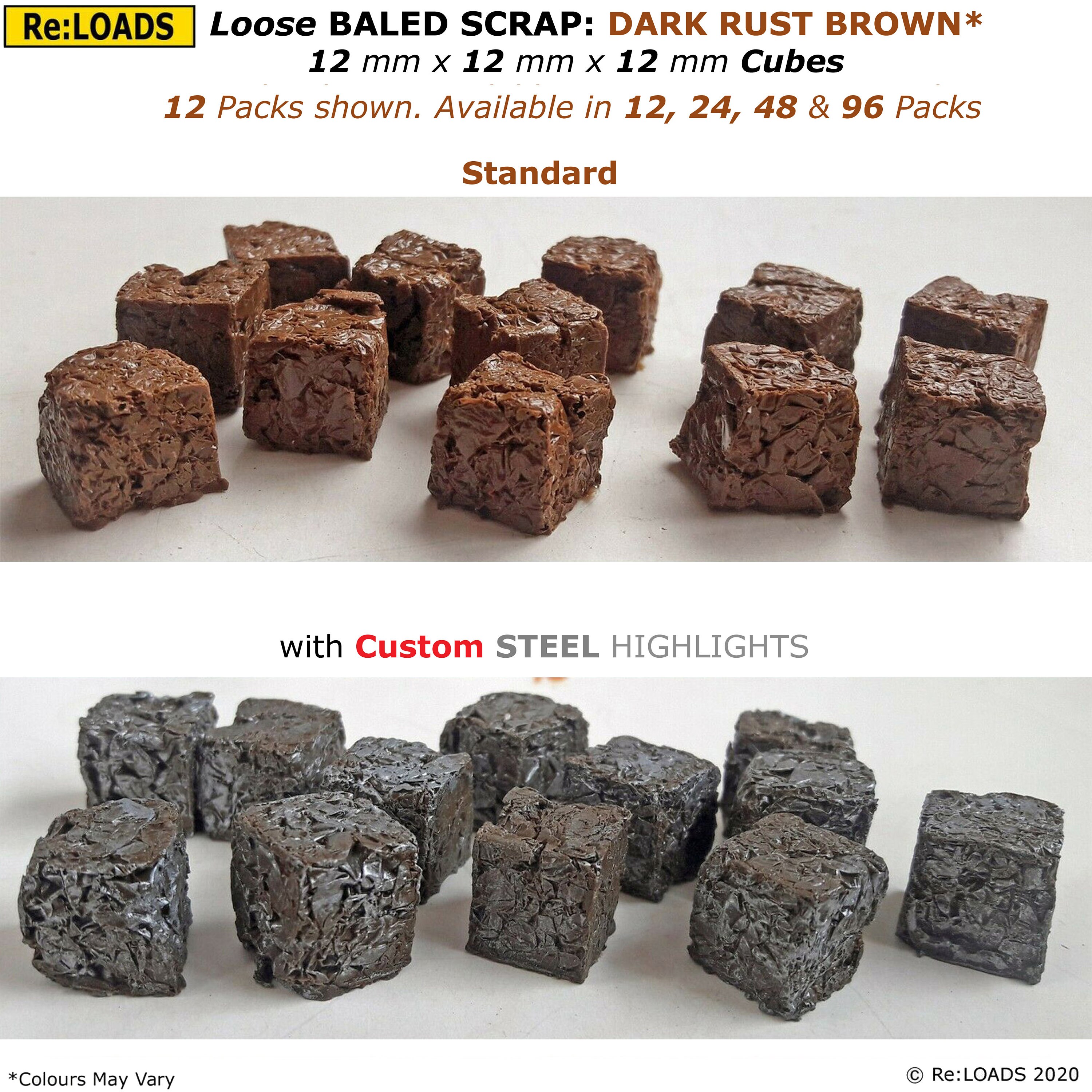 Crushed Baled 'scrap Metal' Loads, 12mm Cube Bales for HO Scale H0 ...