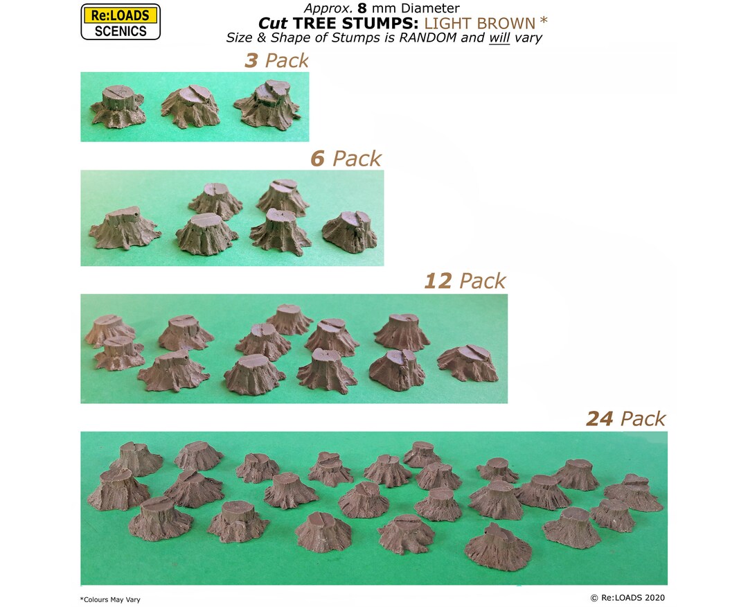 Model Railroad HO Scale Model Train Accessories Tree STUMPS Light BROWN ...