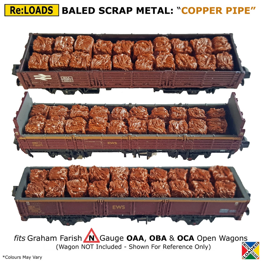 N Scale Scrap Loads for N Gauge Trains Baled COPPER PIPE Resin Cast ...