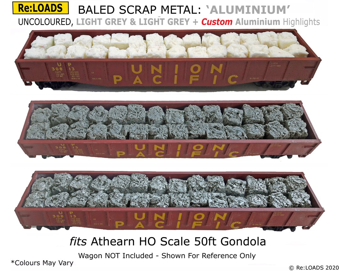 H0 Scale Model Railroad Crushed Baled Scrap Metal Loads Resin Cast ...