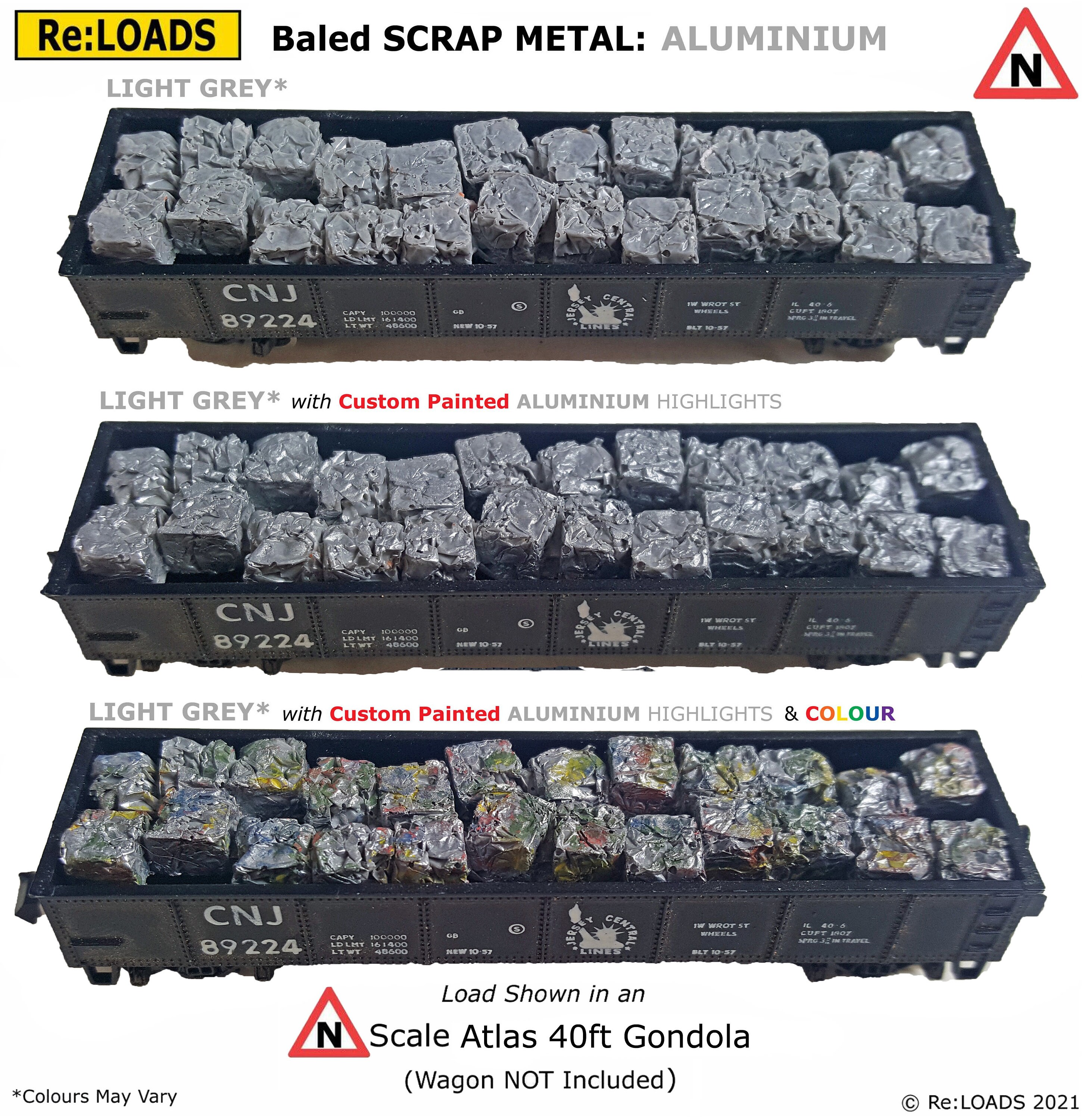 Crushed Baled Scrap Loads, ALUMINUM, ALUMINIUM Loads for Atlas N Scale ...
