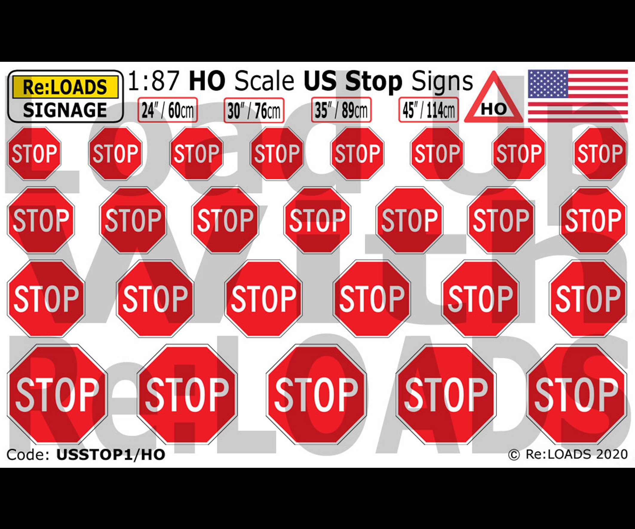 HO Scale Model Railroad Signs, STOP Signs, H0 Scale Model Train Signs ...