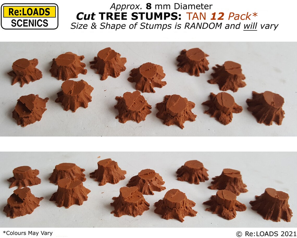 Tree Stumps HO Scale Model Railroad TAN 8mm Diameter Trunk for Model ...