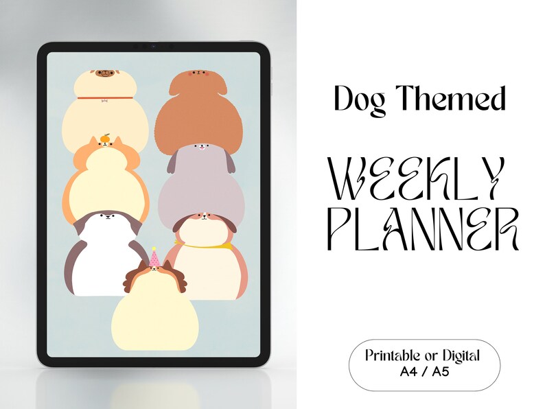 Dog Themed Weekly Planner Printable & Undated Weekly - Etsy UK