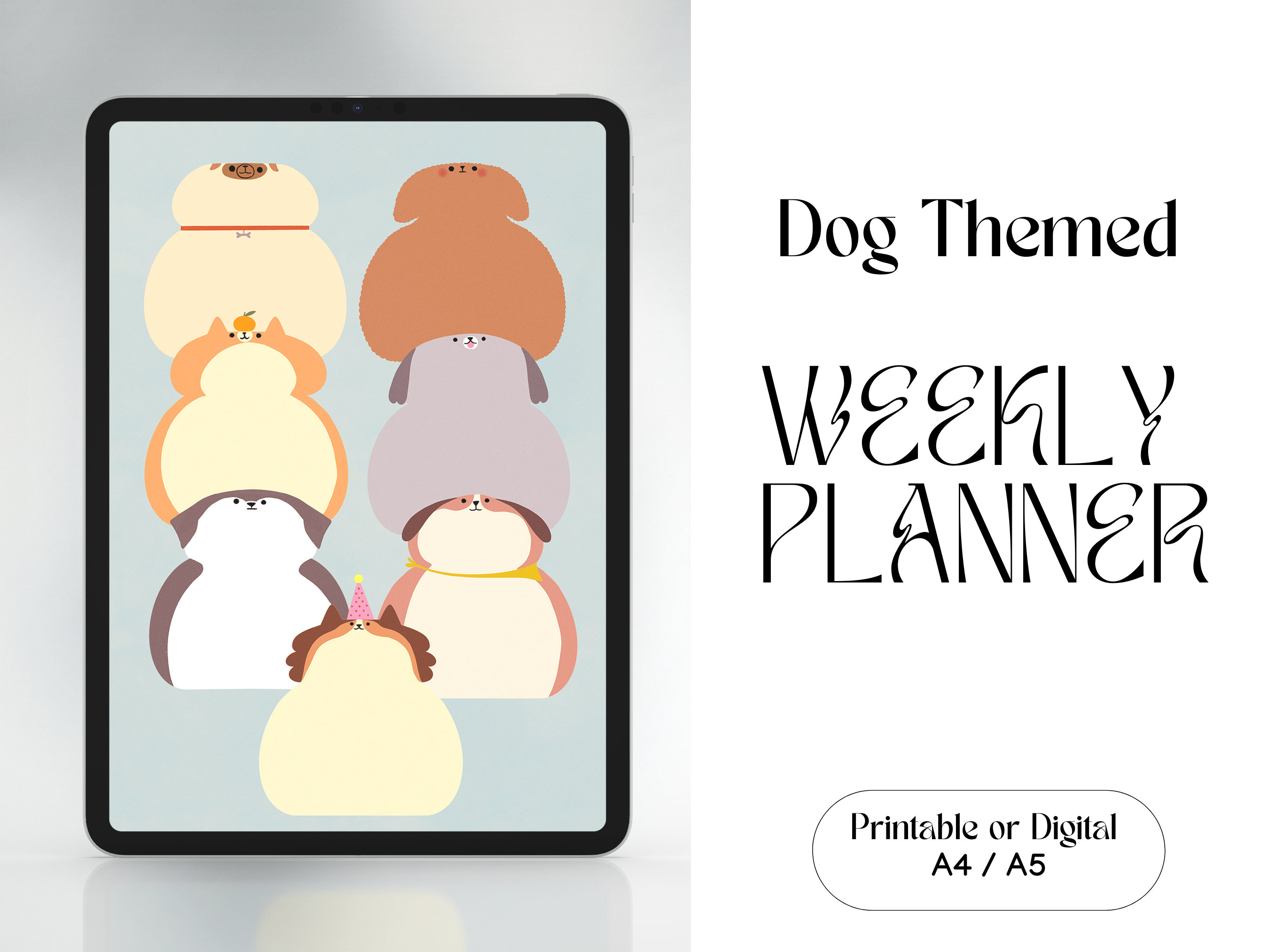 Dog Themed Weekly Planner Printable & Undated Weekly - Etsy UK