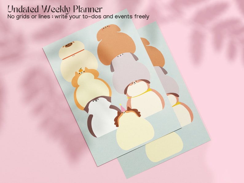 Dog Themed Weekly Planner Printable & Undated Weekly - Etsy UK