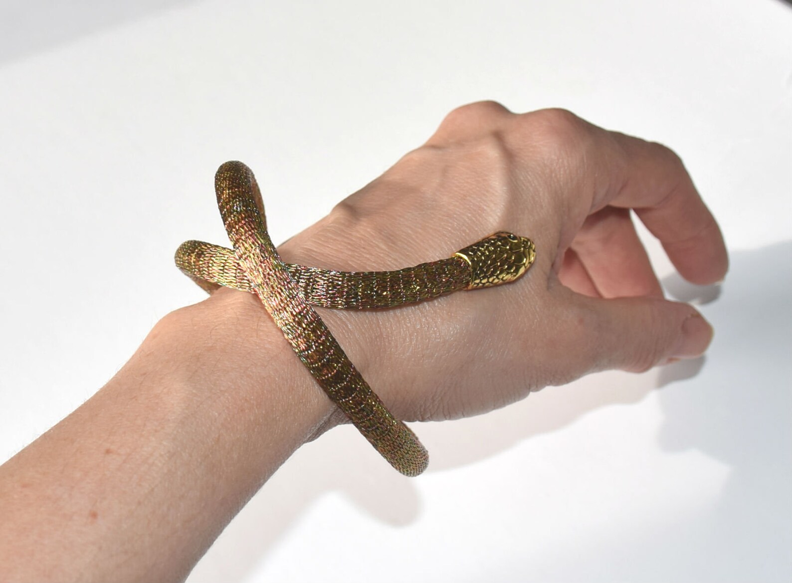 Gold Snake Wrist Cuff Bracelet Serpent Arm Cuff Snake Jewelry - Etsy