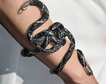 Silver Snake Wrist Cuff Bracelet Serpent Arm Cuff Snake | Etsy